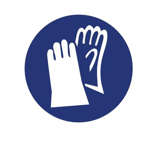 Sticker werkhandschoenen verplicht – Cedes